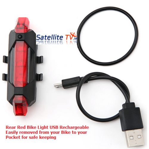Water Resistant USB Rechargeable LED Bike Rear Light RED - €11.38 ...